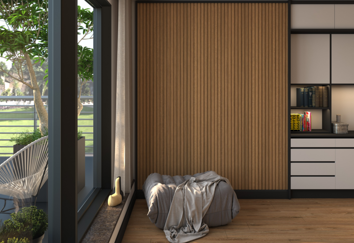 Teak MDF wall panel - Les Planchers Payless